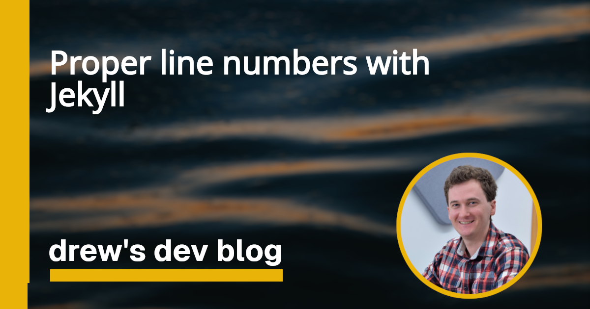 Proper line numbers with Jekyll | drew's dev blog